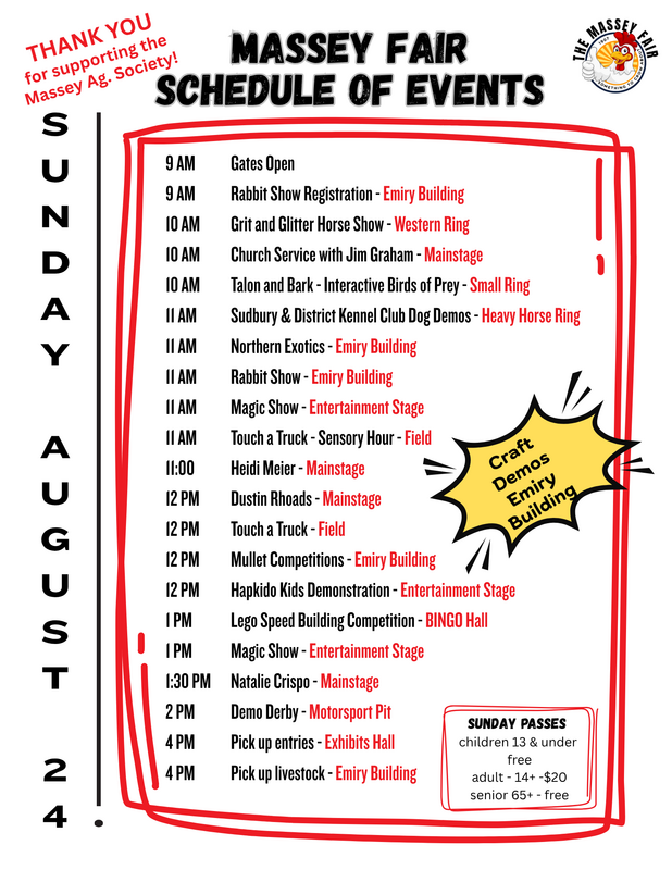 Schedule - The Massey Fair